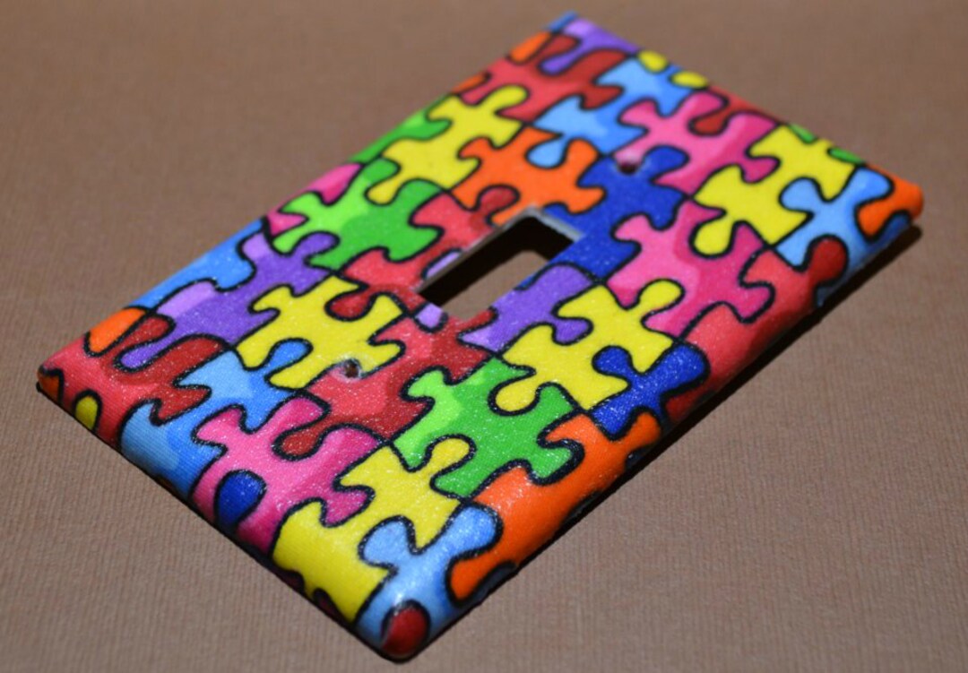 Puzzle Pieces Autism Awareness Light Switch Covers Outlet Covers - Etsy