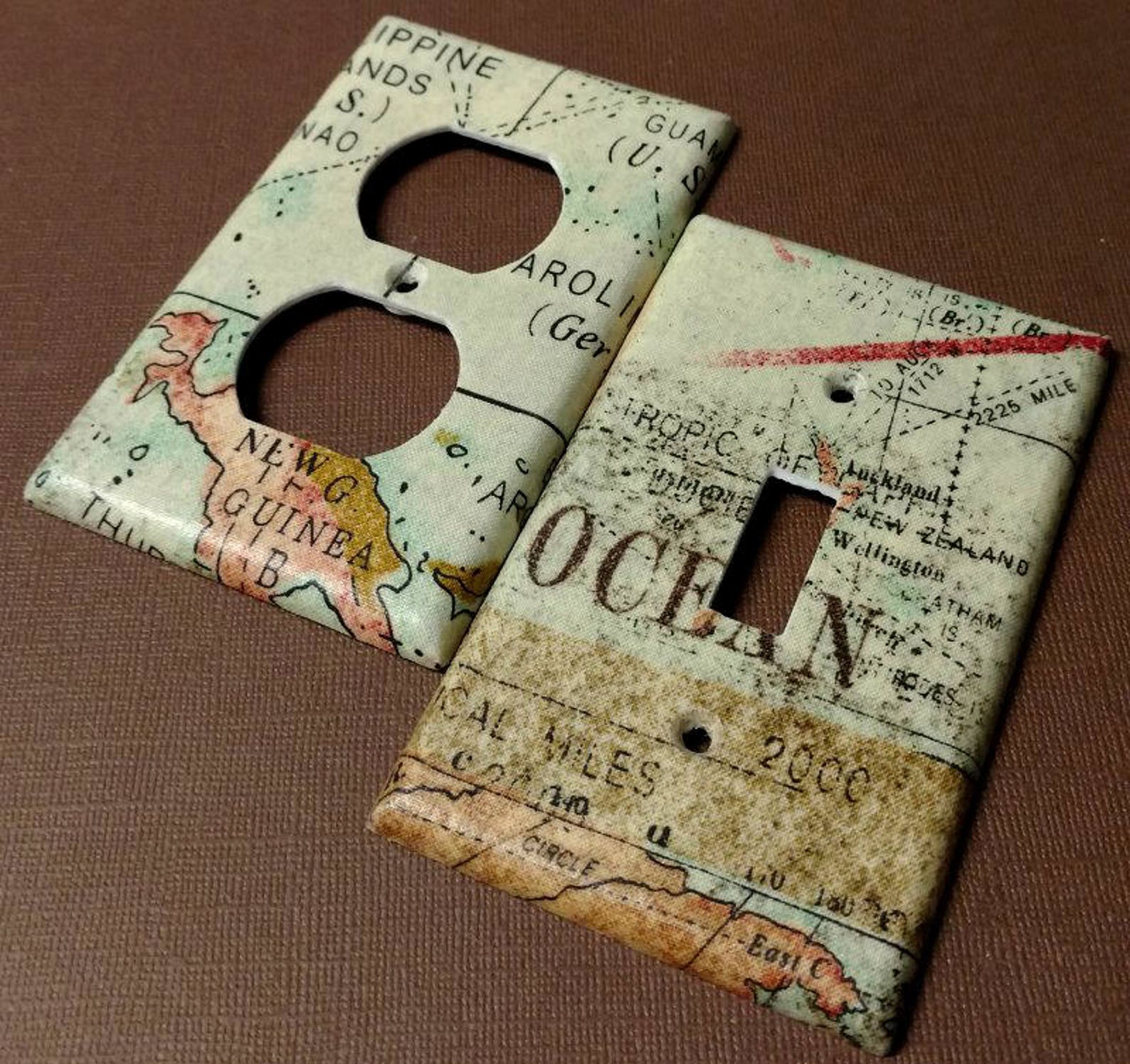 World Map Atlas Nautical Light Switch Covers Outlet Covers - Etsy