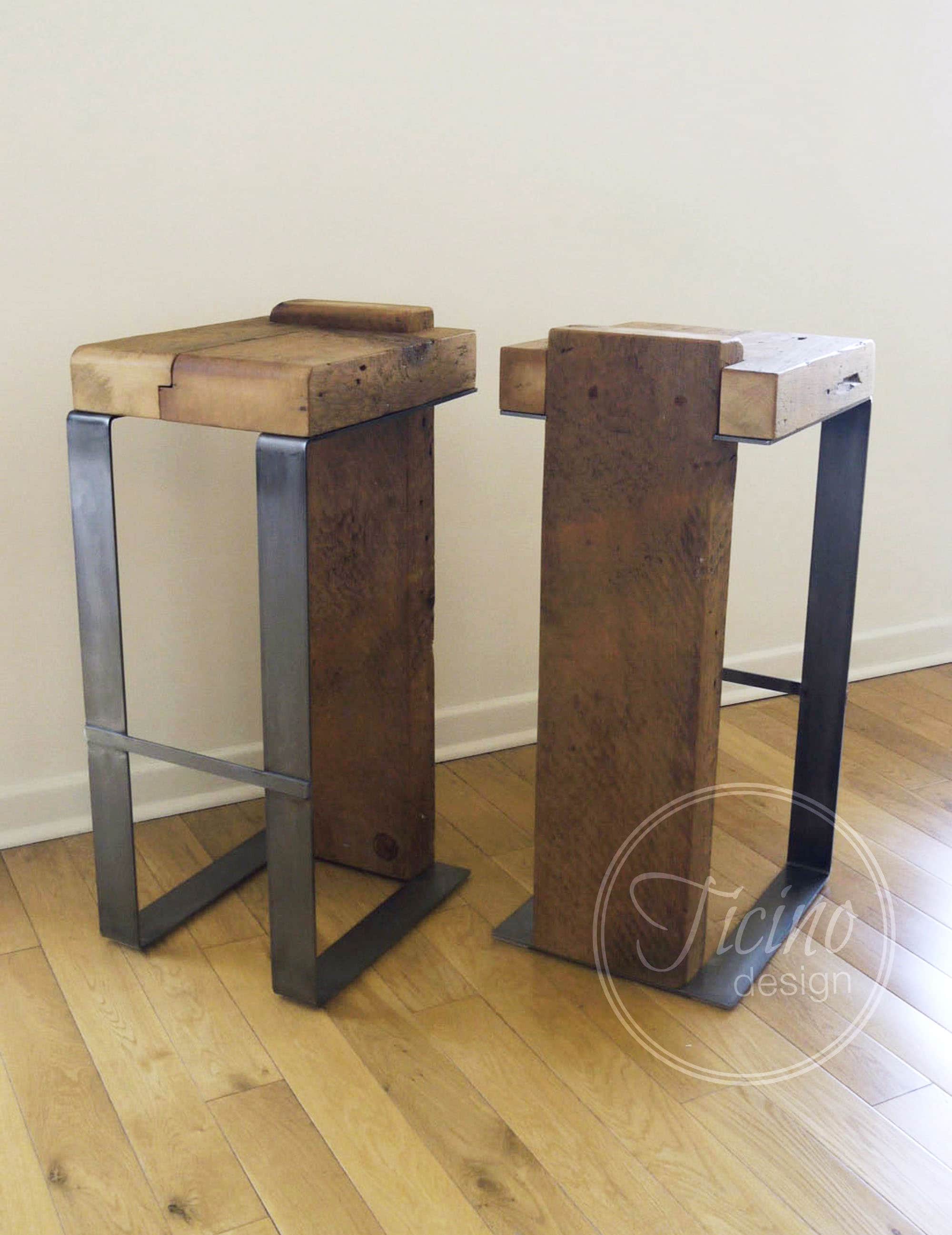Bar Stool Wooden. Rustic Bar Stool. Kitchen Bar Stools. Reclaimed Wood ...