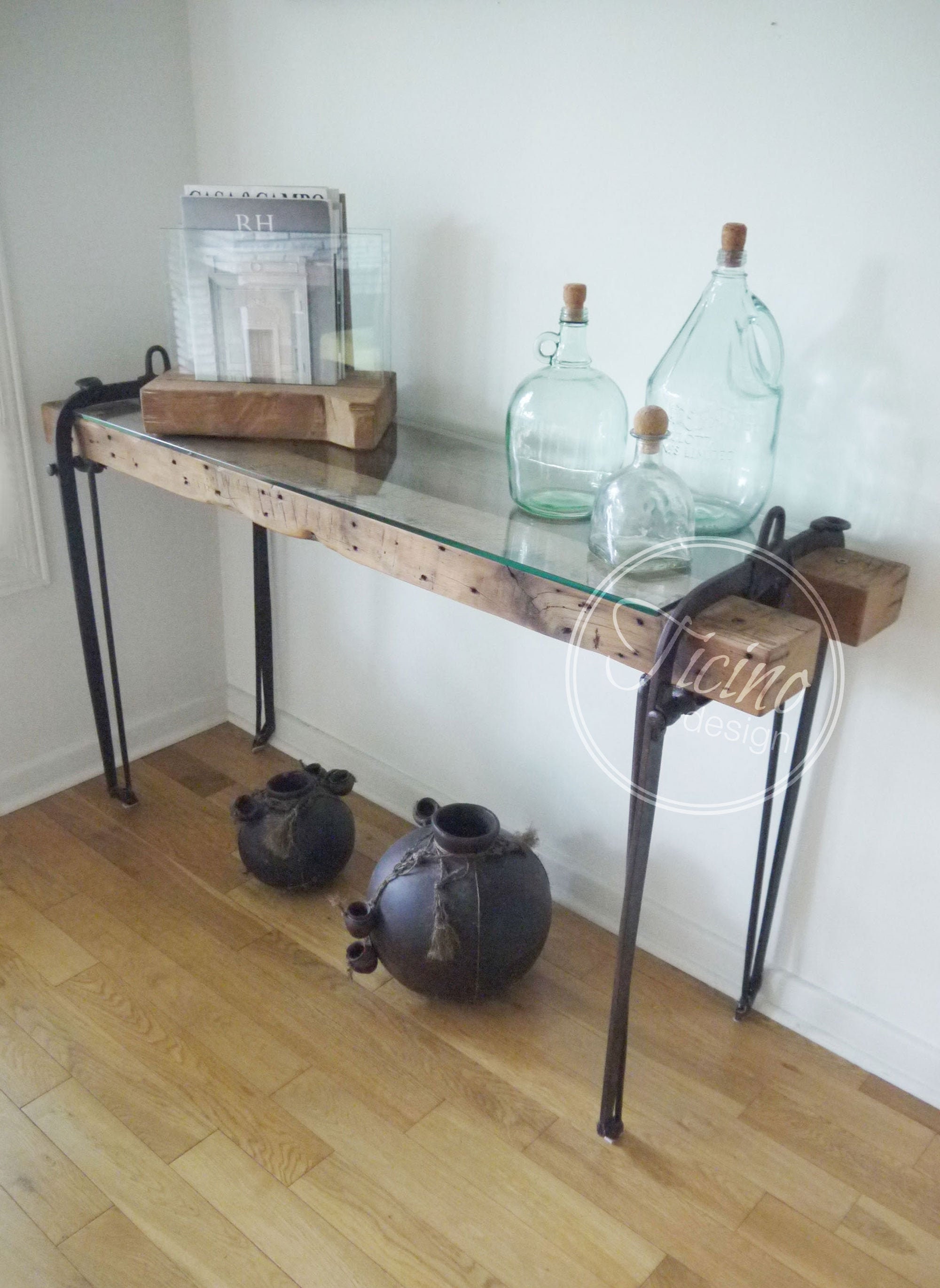 Rustic Console Table. Vinatge Console. Reclaimed Wood Console | Etsy