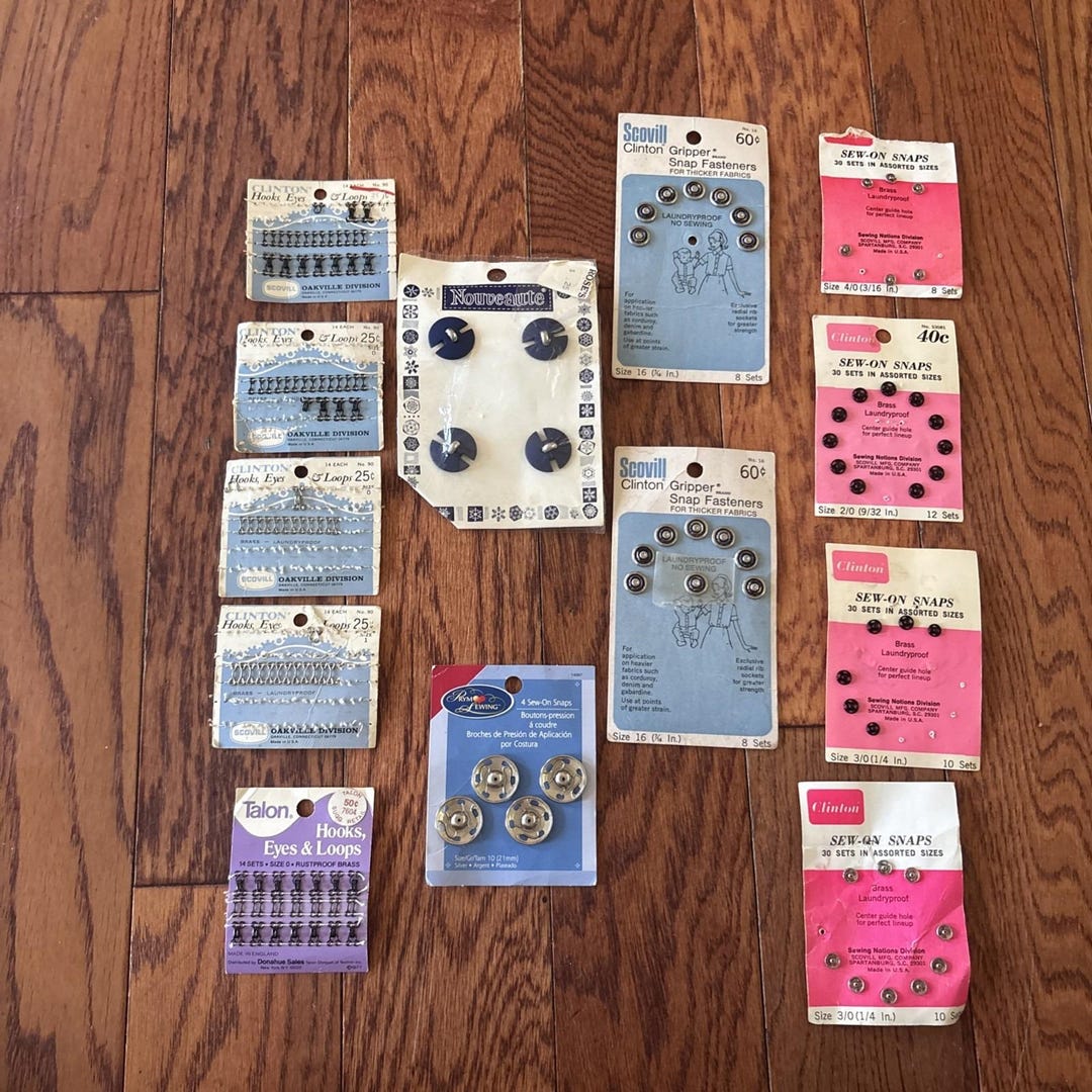Lot of Vintage Hook Eye Loops Buttons and Snaps. Various Sizes - Etsy