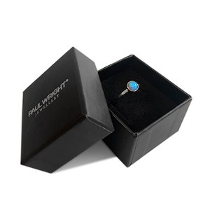 Vibrant Cultured Blue Opal Stacking Ring in a Low, Round Rub Over ...