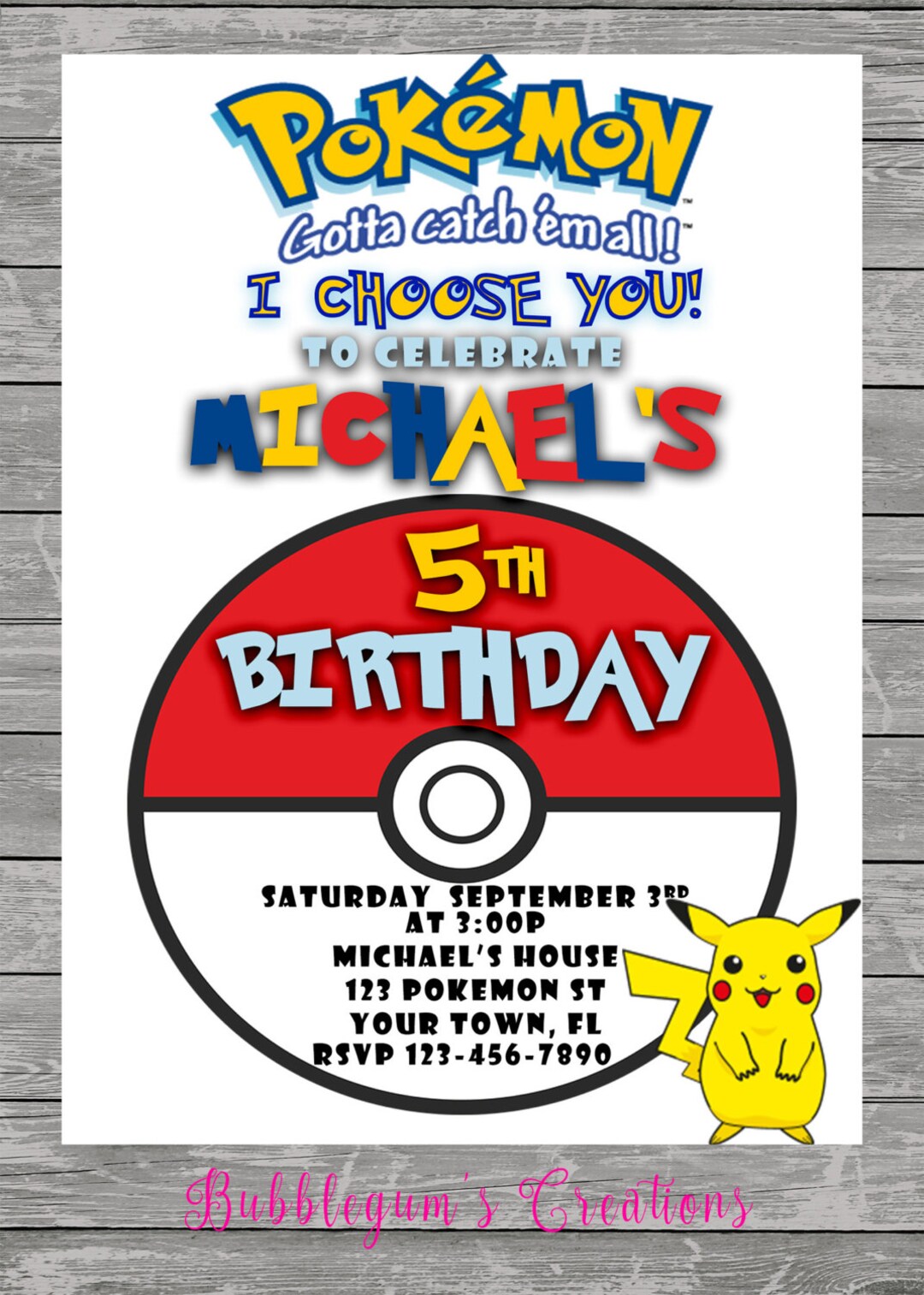 Pokemon Go Birthday Invitation - Pokemon Invite - Printable - Digital ...