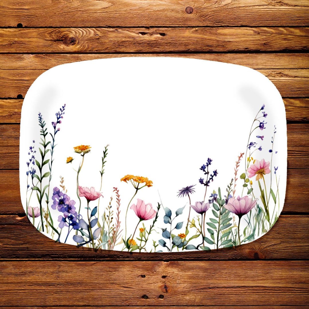 10" X 14" Unbreakable Serving Platter, Wild Flowers, May Be ...