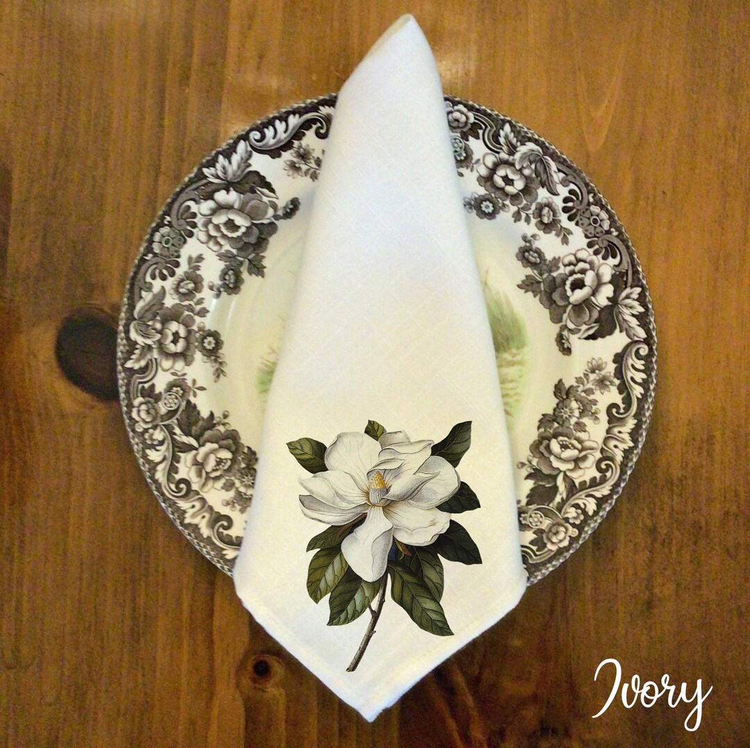 Magnolia Dinner Napkins Table Linens, 20" X 20", Wash and Dry - Etsy