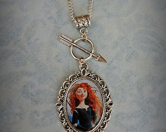Disney Brave Princess Merida Red Hair Silver Pendant Necklace - Etsy