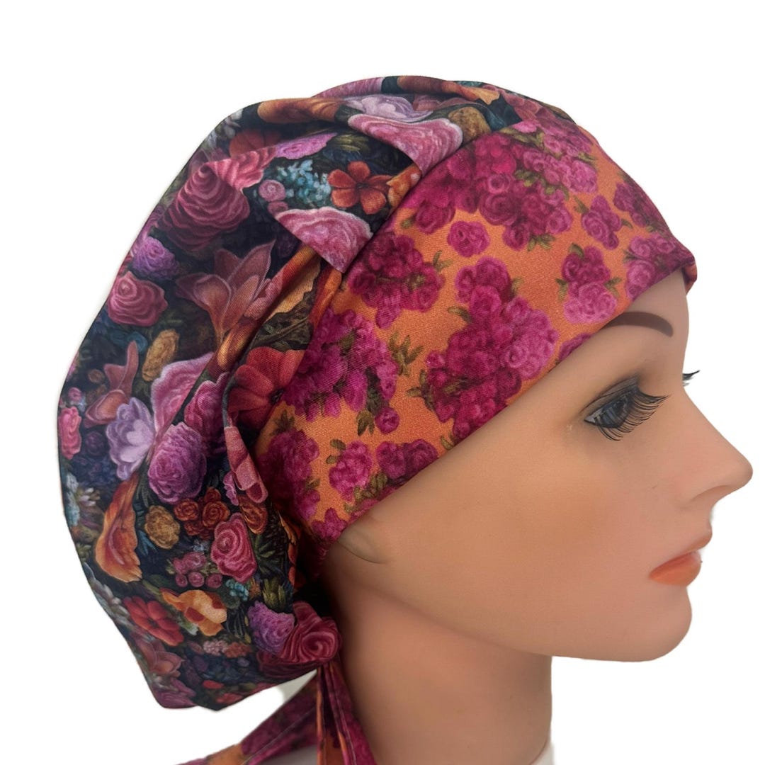 Womens Scrub Surgical Hat/medical Cap/brilliant Colors/pretty Floral ...