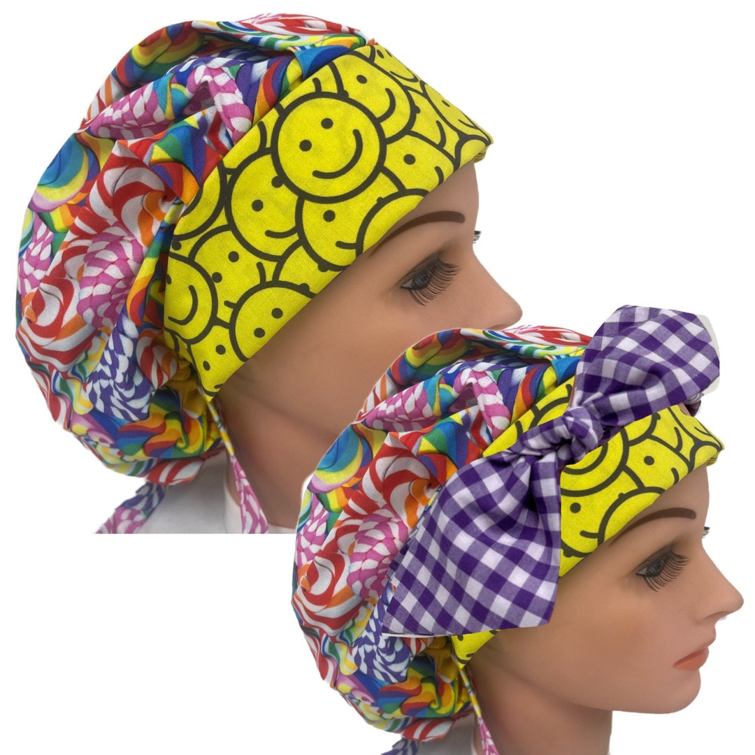Surgical Scrub Candy Cap Medical Hat With Vintage Lollipops Inspired ...