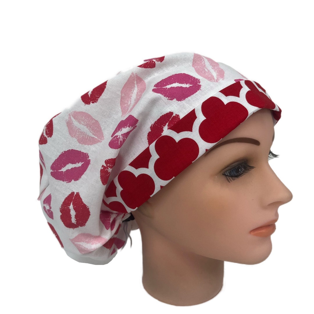 Surgical Scrub Lips Cap Medical Hat With Style, Bow & Satin Lined ...