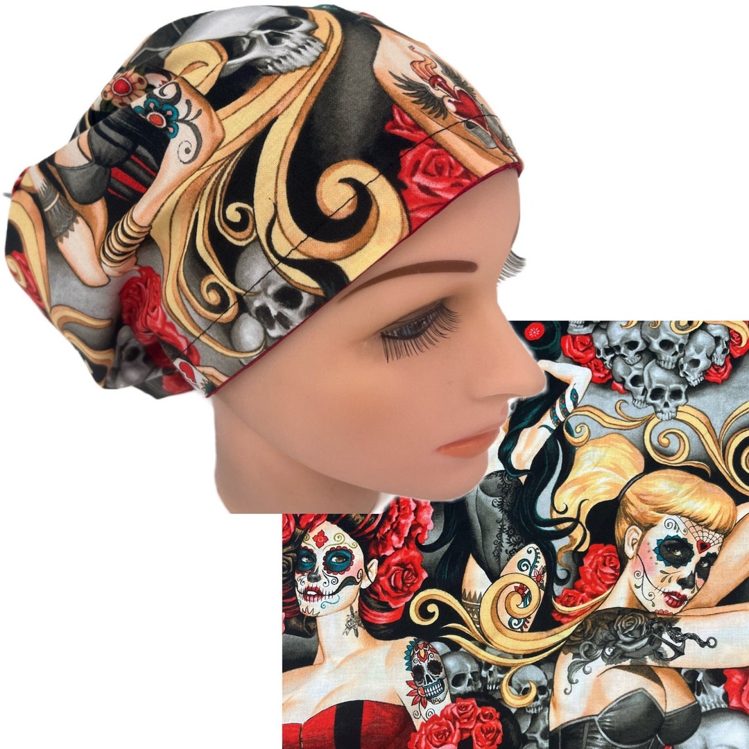 Scrub Surgical Hat Skulls and Tattoos Medical Cap in Several Styles ...