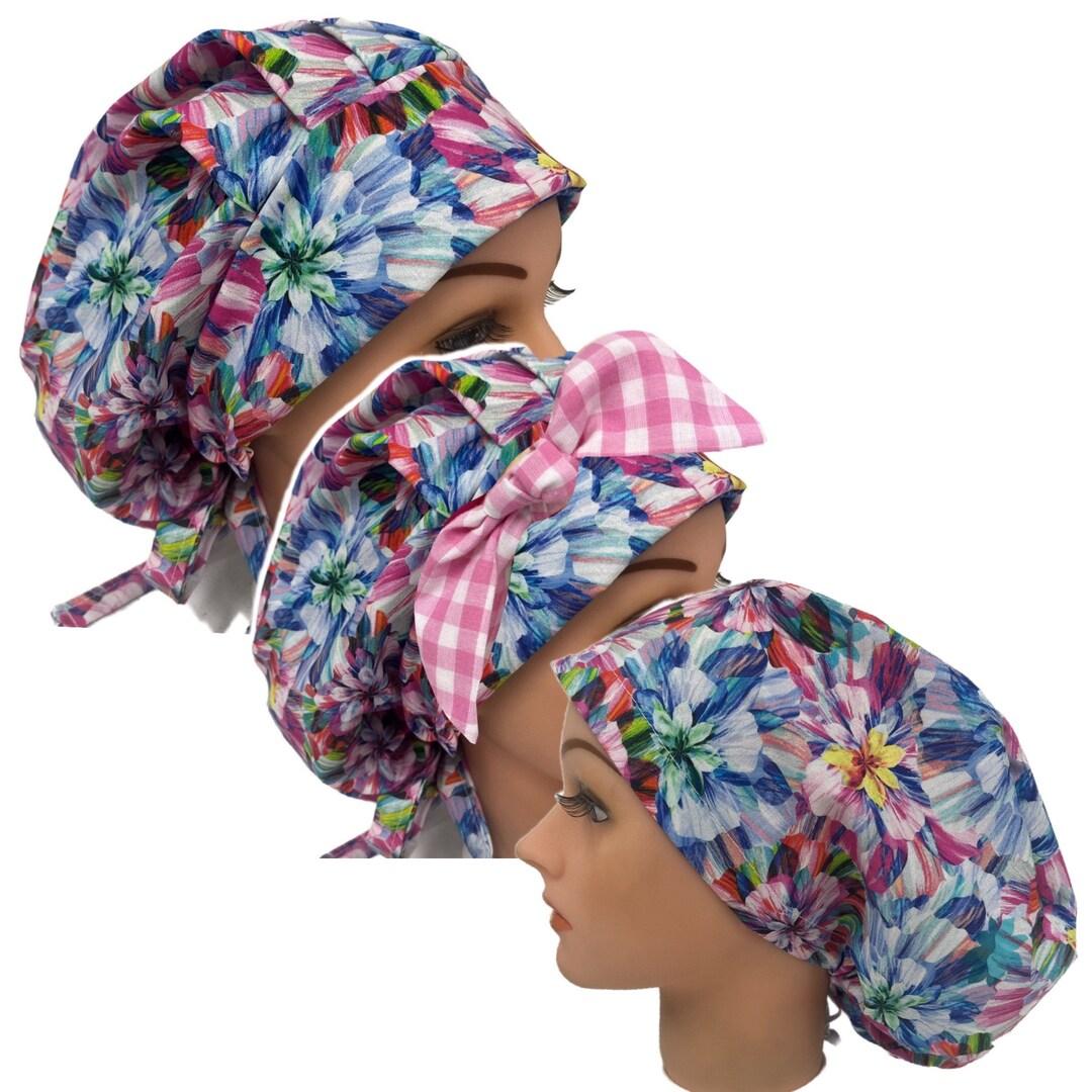 Scrub Cap Spring Surgical Medical Hat / Several Styles, Bow & Satin ...