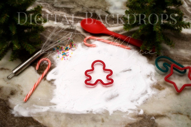 Christmas Cookie Cutter Digital Backdrop Photography, Gingerbread ...