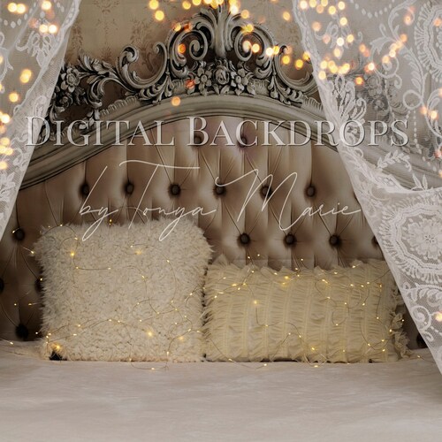 Digital Backdrop Background Lace Bed Boudoir Boho White Bed - Etsy