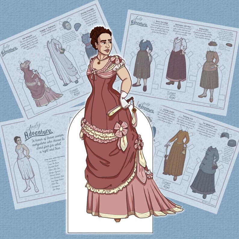Lady Adventure Paper Doll Set - Full Color Printable - Digital Download ...