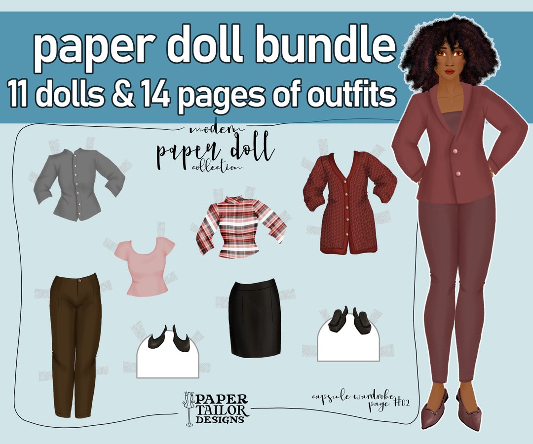 Modern Fashions Paper Doll Bundle 11 Dolls 50+ Outfits - Etsy