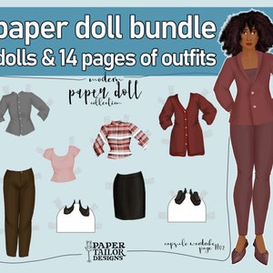 Modern Fashions Paper Doll Bundle 11 Dolls 50+ Outfits - Etsy