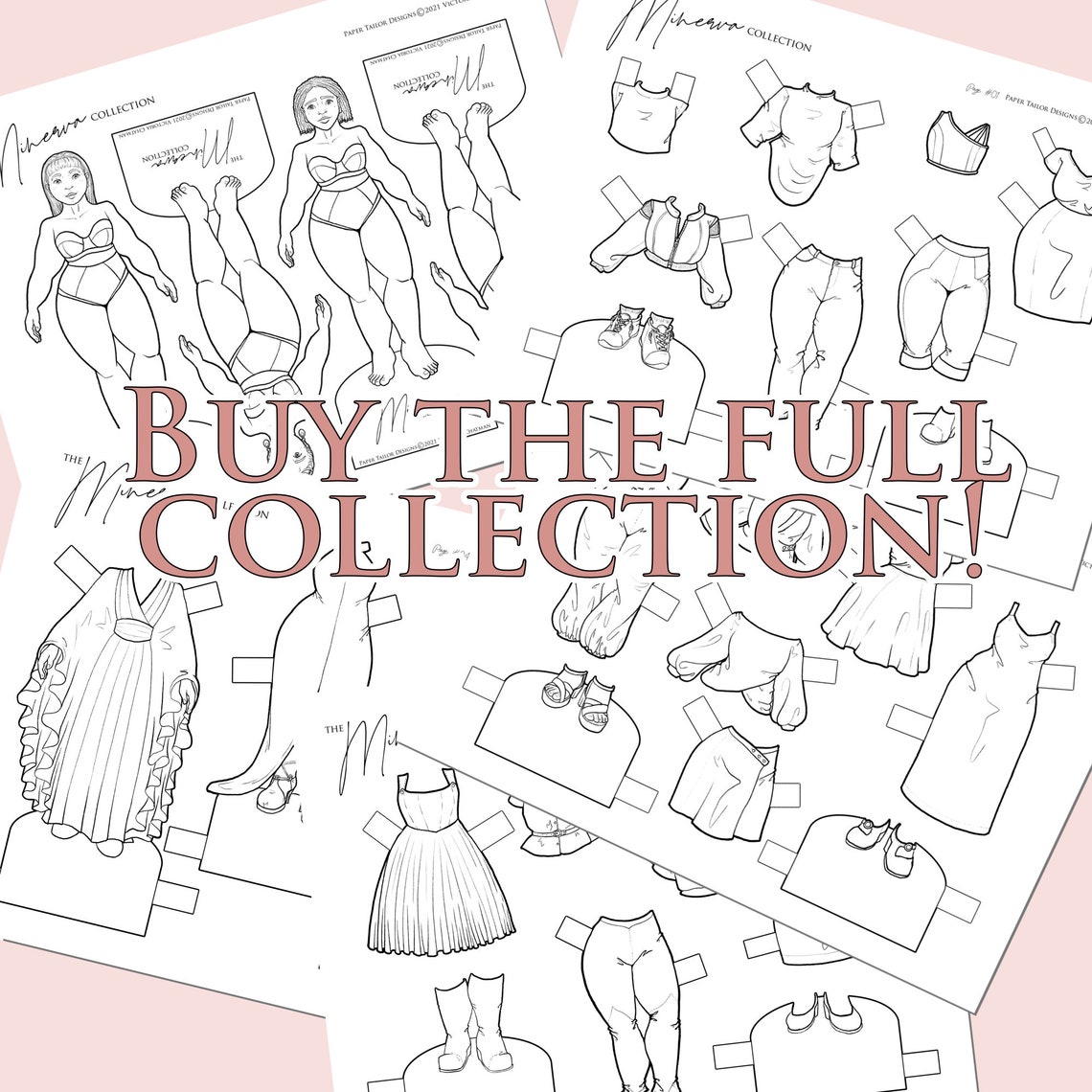 Paper Doll Clothes Printable Coloring Page With Outfits Curvy Fashion ...