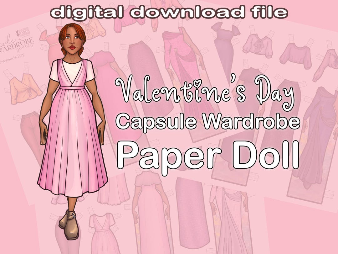 Valentine Paper Doll Set Printable - Mix & Match Outfits - Quiet Play ...