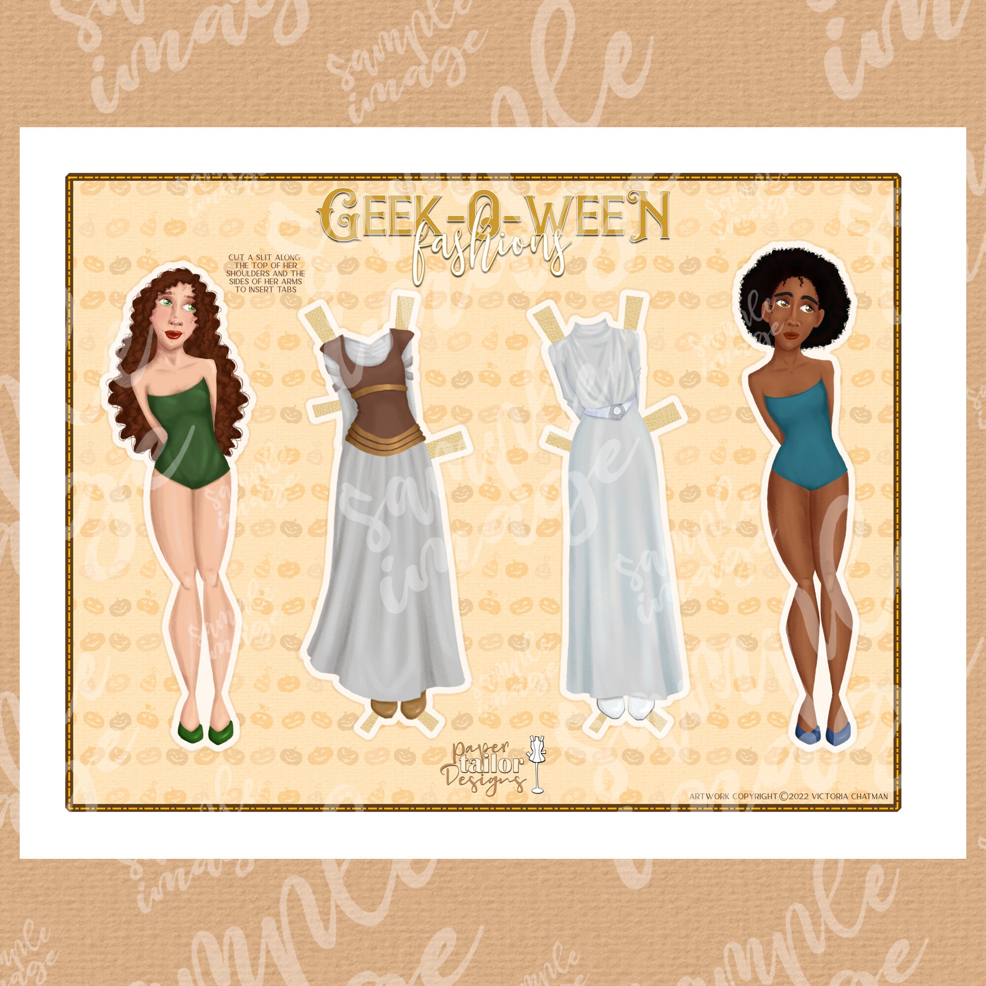 Halloween Paper Doll Set - Movie Costumes - Full Color Printable - Etsy