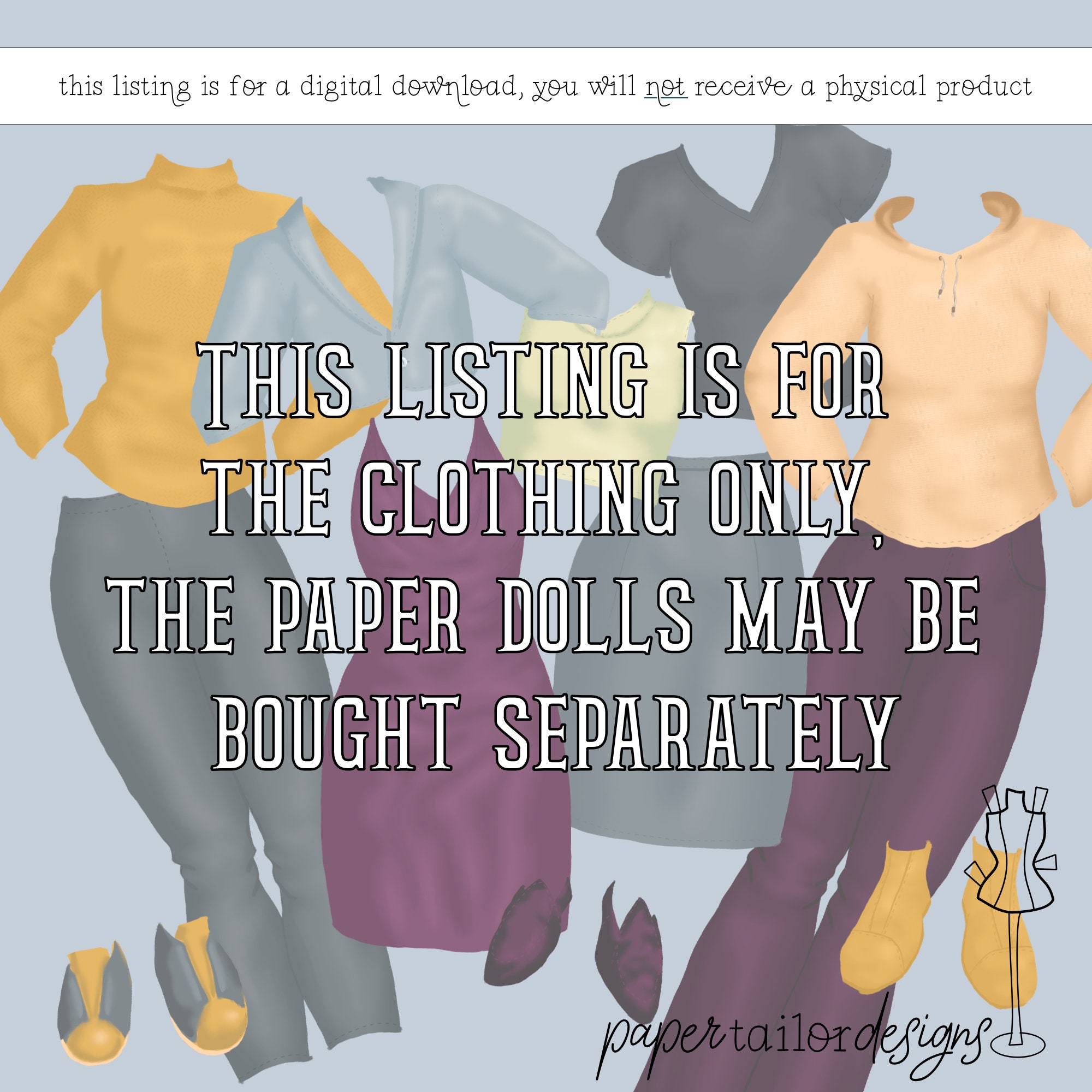 Autumn Paper Doll Clothes Printable - Full Color Modern Outfits ...