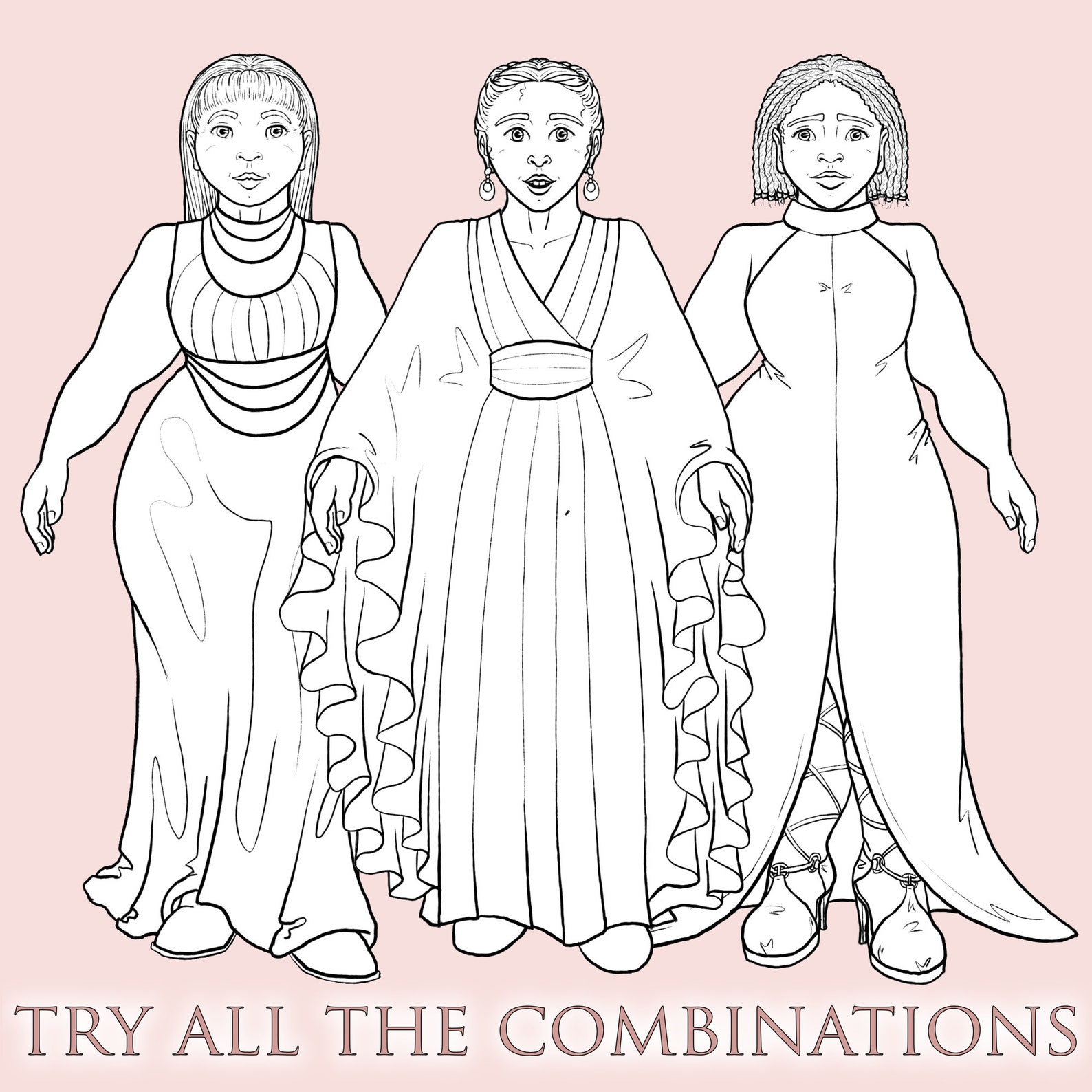 Paper Doll Clothes Printable Coloring Page With Outfits - Etsy