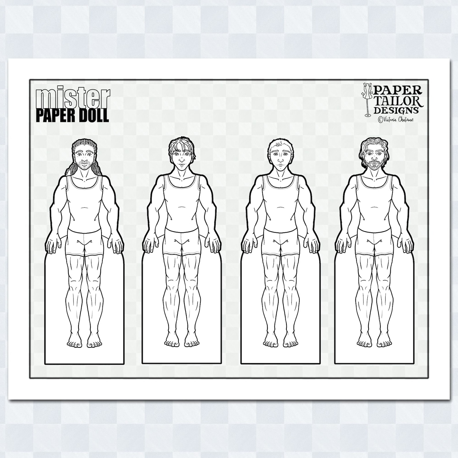 Mister Paper Doll - 4 Gentlemen With 16 Outfits - Etsy