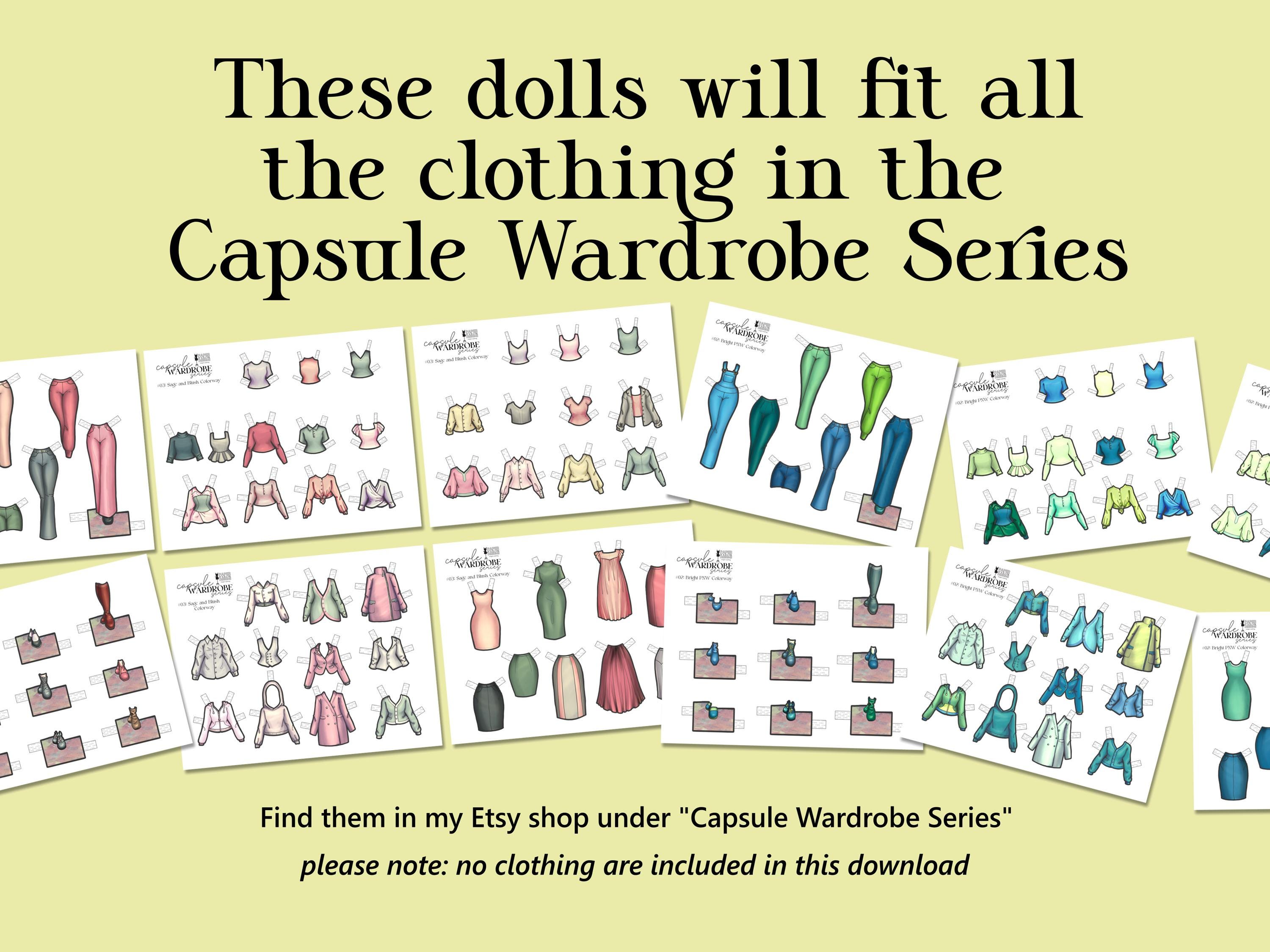 Printable Paper Dolls: Five Doll Set (PDF Download) - Etsy