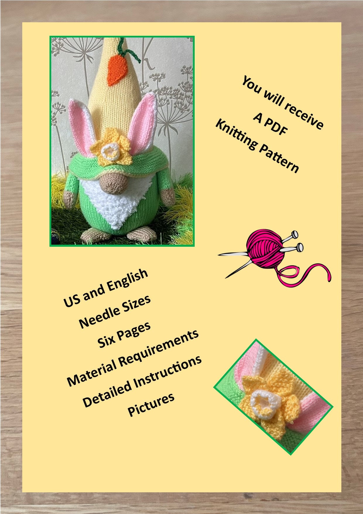 PDF Knitting Pattern - Easter Bunny Gnome - Knitted Gnome/gonk - Etsy