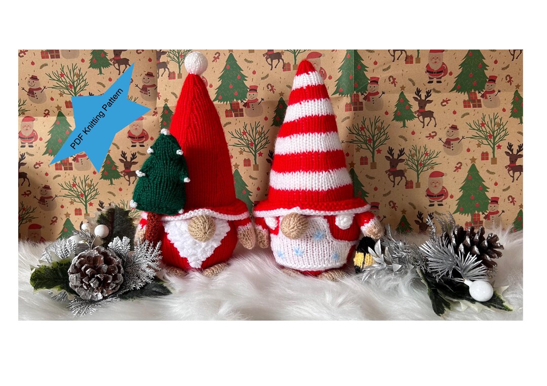 PDF Knitting Pattern - Santa and Mrs Claus Gnomes/gonks - 23 Cms High ...
