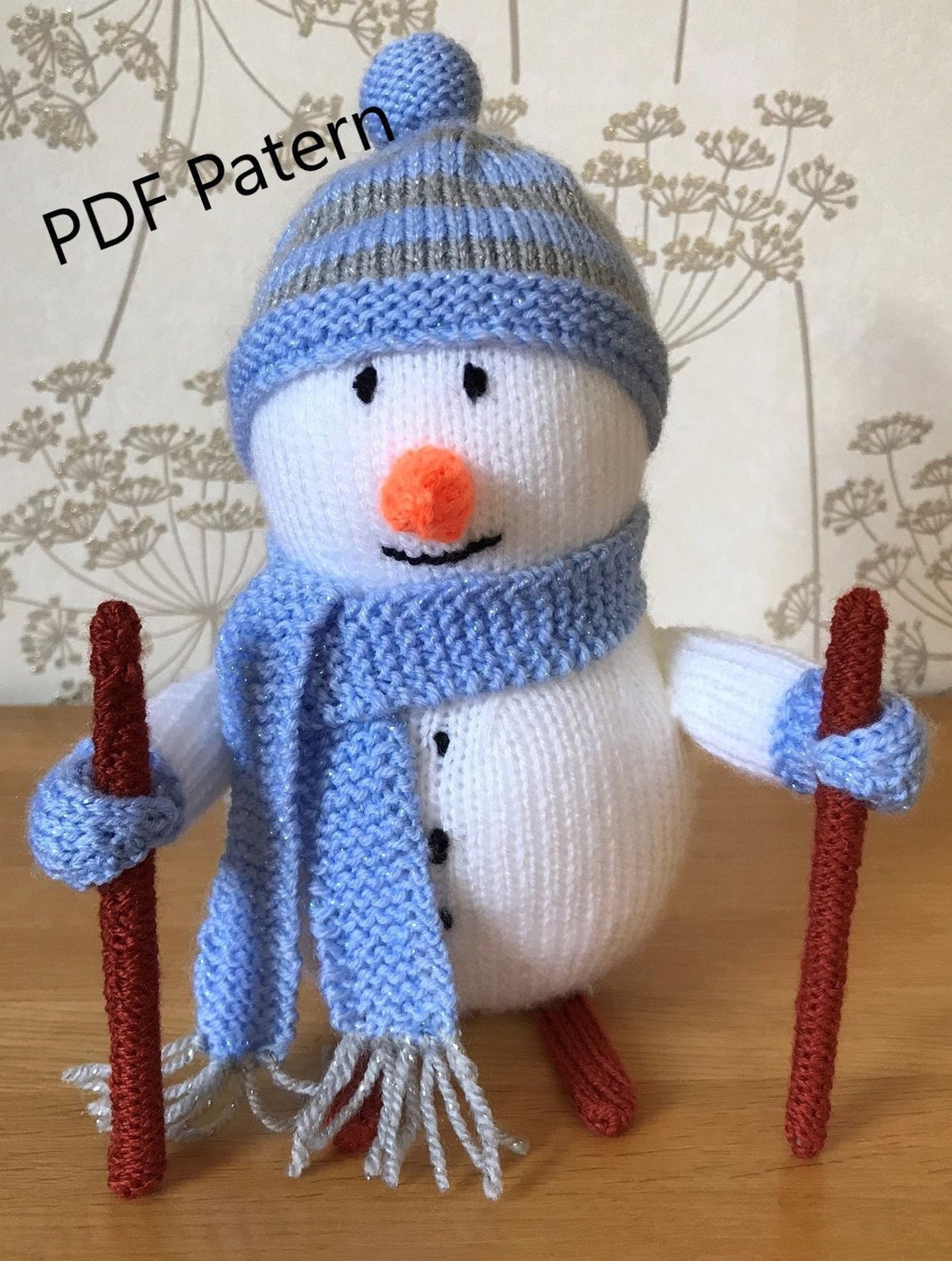 PDF Knitting Pattern Skiing Snowman Christmas Decorations - Etsy
