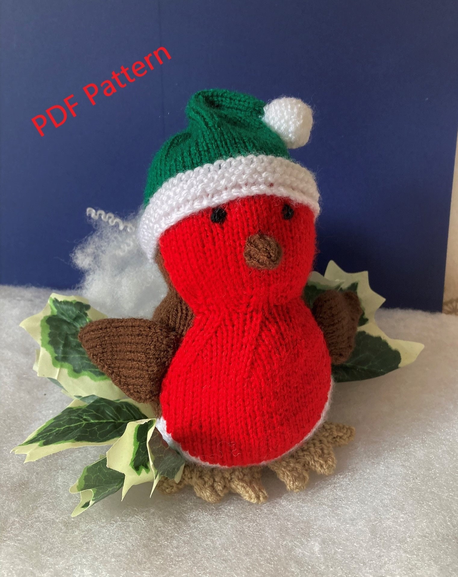 PDF Knitting Pattern - Christmas Robin - Christmas Decorations - Etsy