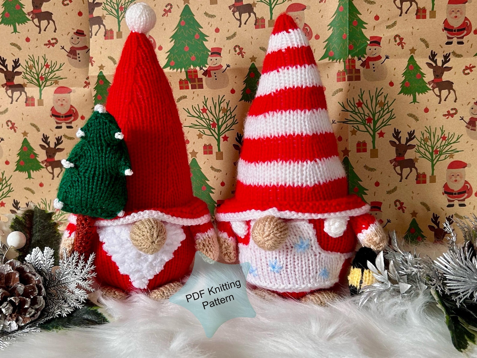 PDF Knitting Pattern - Santa and Mrs Claus Gnomes/gonks - 23 Cms High ...