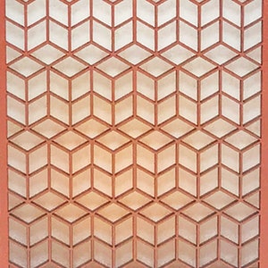 Roman Tumbling Block Duo Pattern Desktop Votive Candle Lamp ...