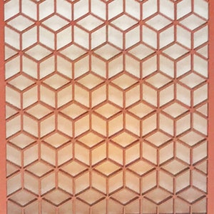 Roman Tumbling Block Patterned Desktop Votive Candle Lamp, Traditional ...