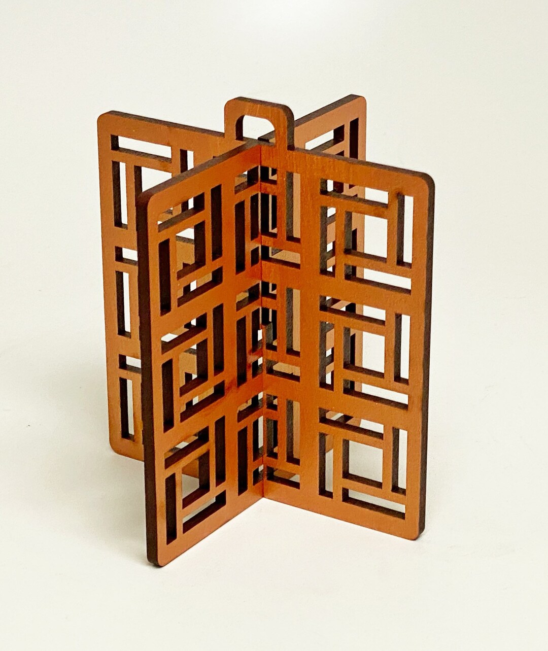 Mid-century Modern Breeze Block Inspired 3D Ornament, Retro ...