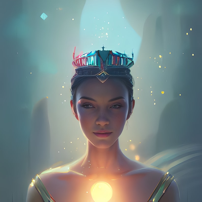 Beautiful Sci-fi Queen Digital Art Print AI Generated - Etsy