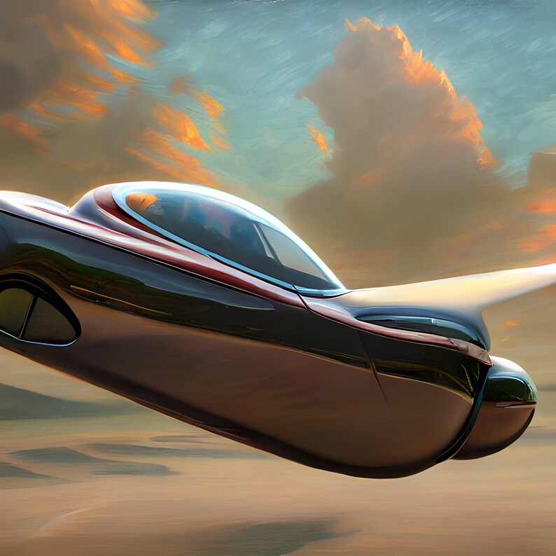 Flying Car Concept Art Bundle Digital Art Prints AI Generated - Etsy