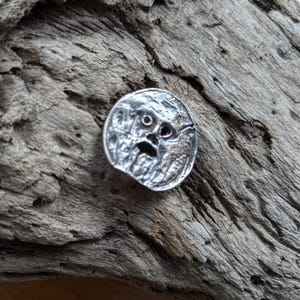 Vintage Modernist Ed Levin Sterling Silver Face Pin Unique Brutalist ...