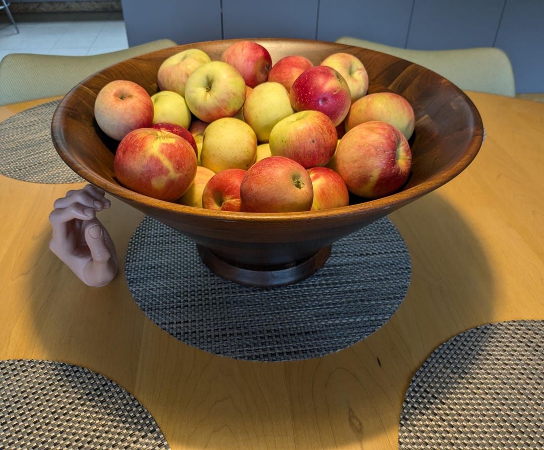 Vintage Gigantic Bowl Walnut Vermillion 18 Inch Diameter Bowl X-large ...