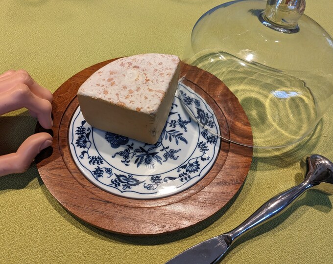 Mid Century Modern Teak Dolphin Cheese/cheese Ball Server Tray Blue ...