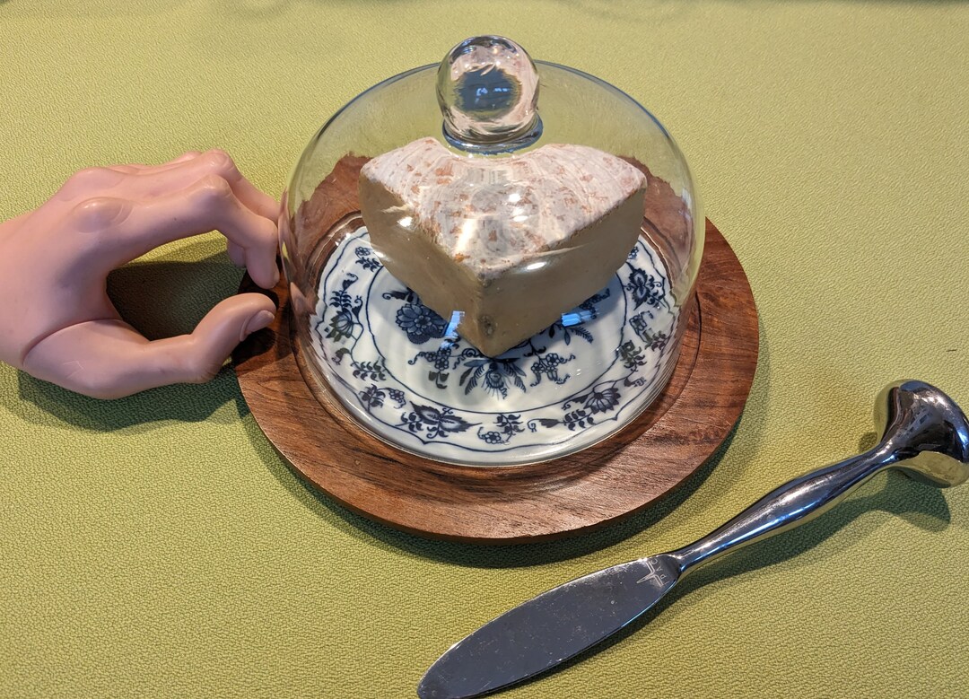 Mid Century Modern Teak Dolphin Cheese/cheese Ball Server Tray Blue ...