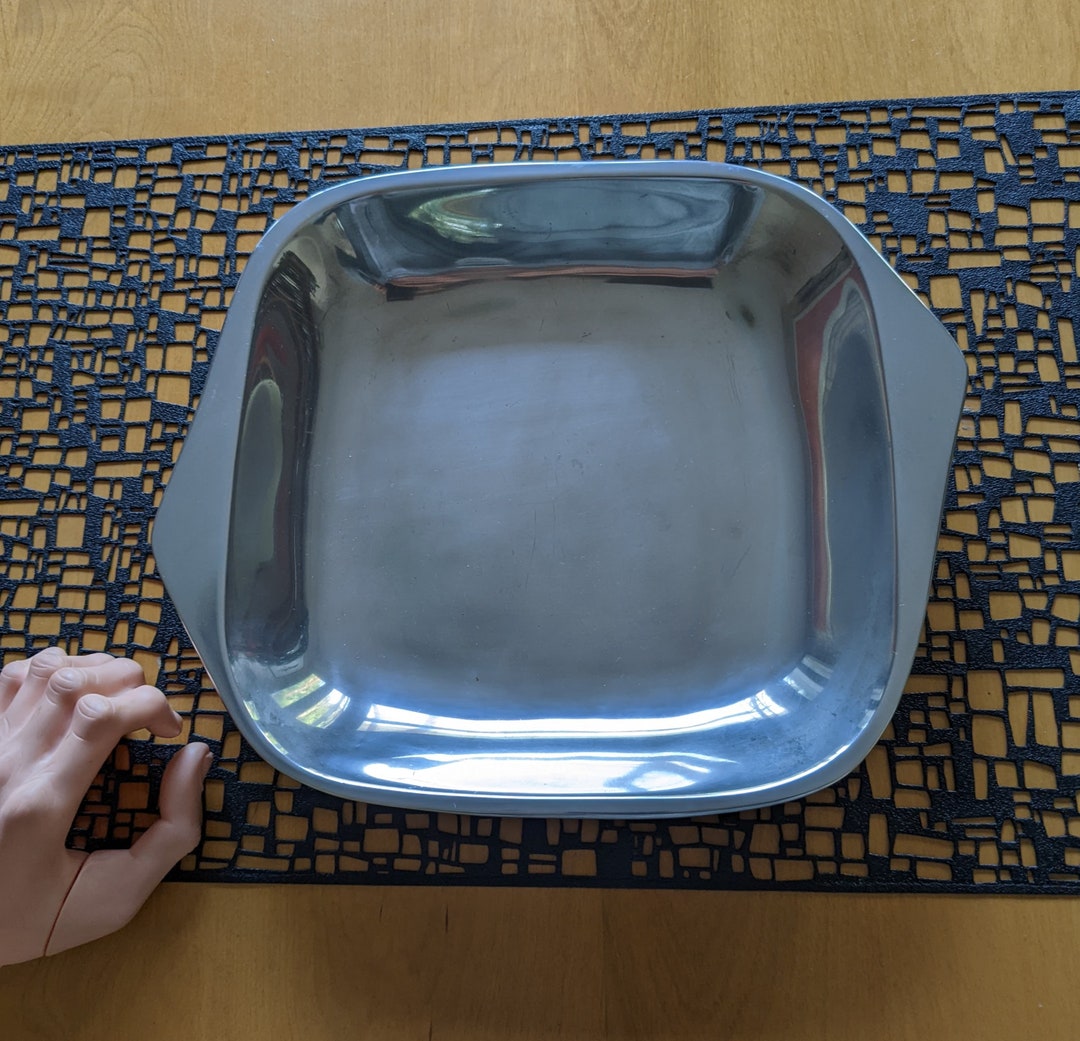 Mid Century Modern Nambe 515 Large Platter Dish Casserole Aluminum ...