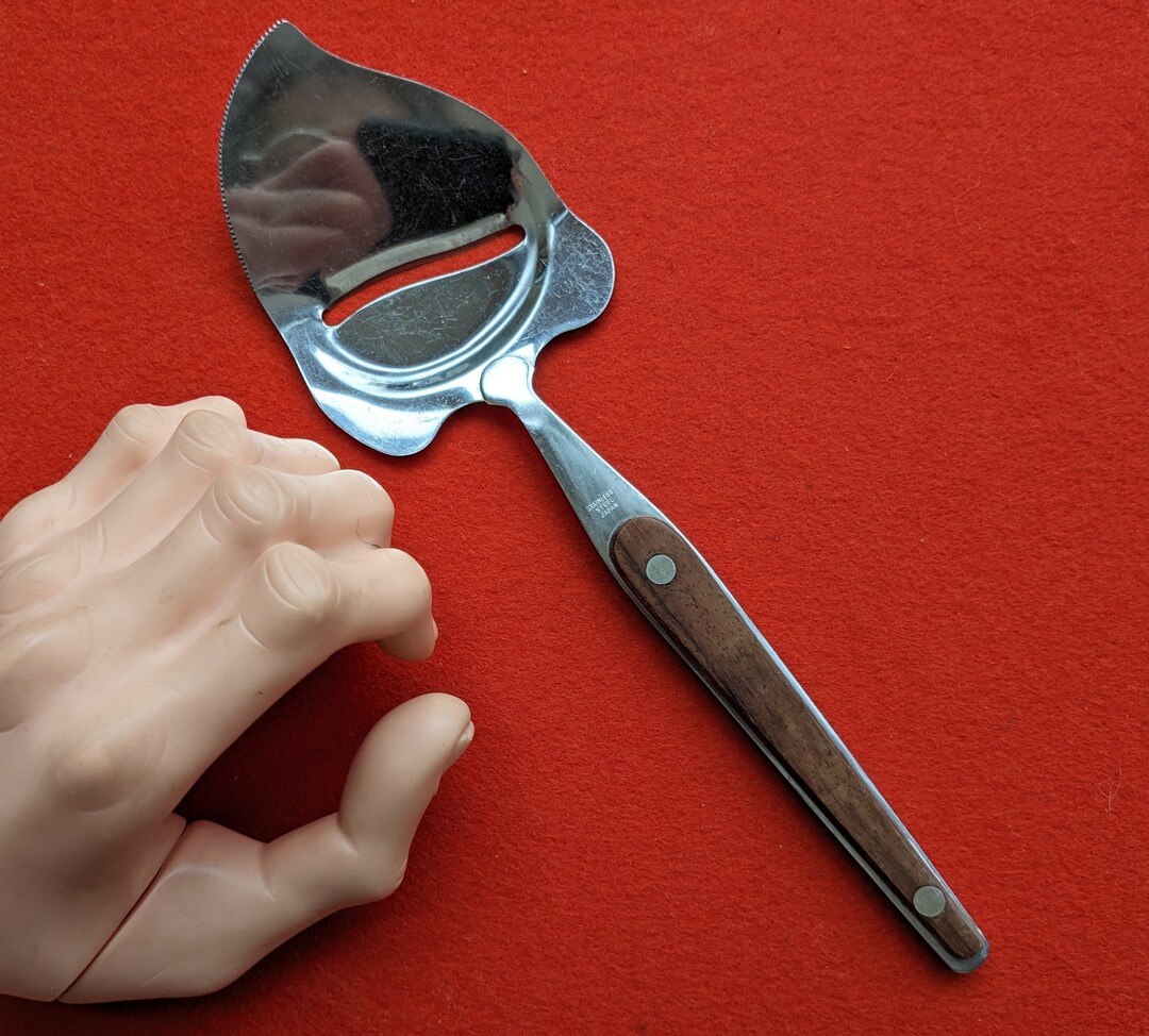 Mid Century Modern Pizza Cutter Cheese Slicer Cake Server Stainless ...