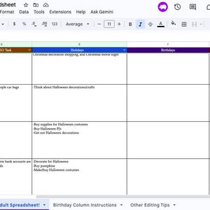 Molly's Adulting Spreadsheet - Etsy