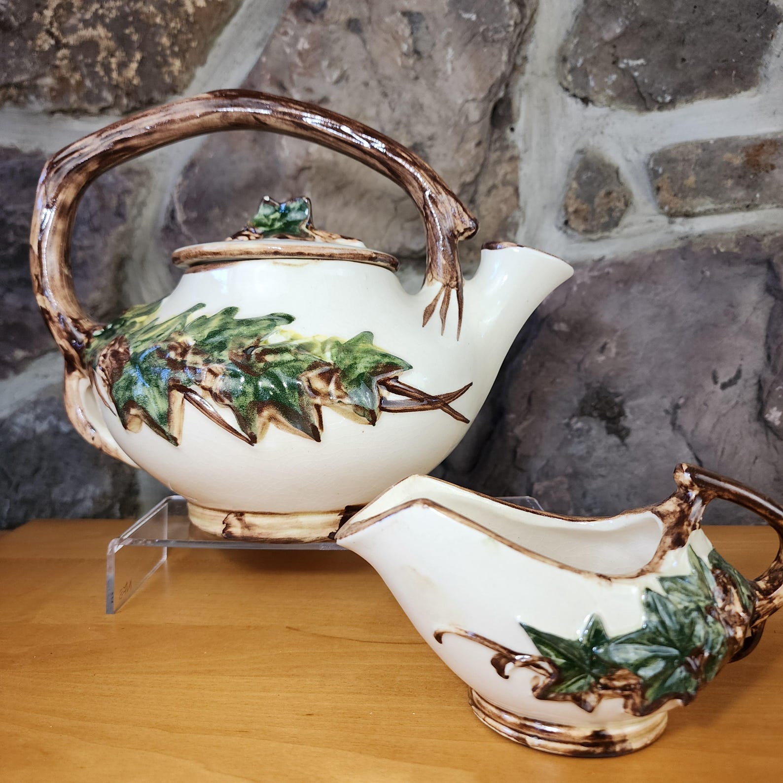 Vintage Mccoy Ivy Teapot, Sugar & Creamer Set - Etsy