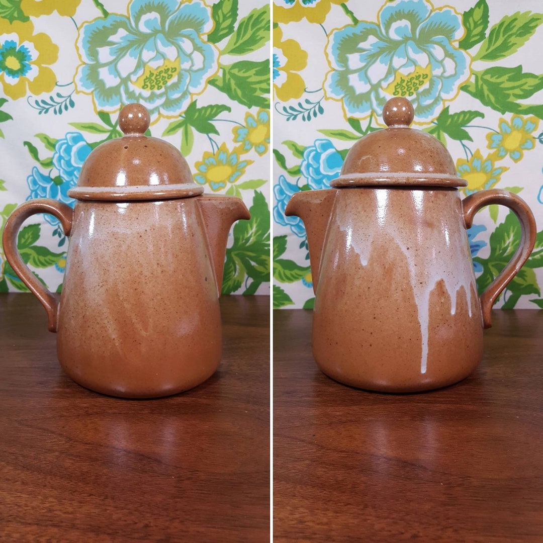 Vintage Dansk Brownstone Coffee Pot Drip Glaze - Etsy