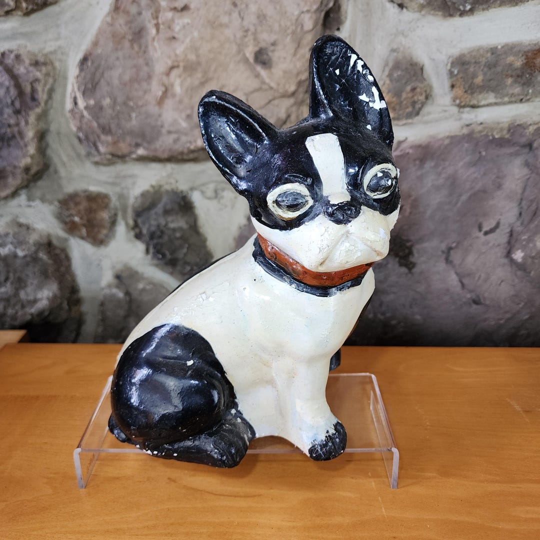 Vintage 1950s Cute Chalkware Plaster Boston Terrier Dog, Kitsch - Etsy