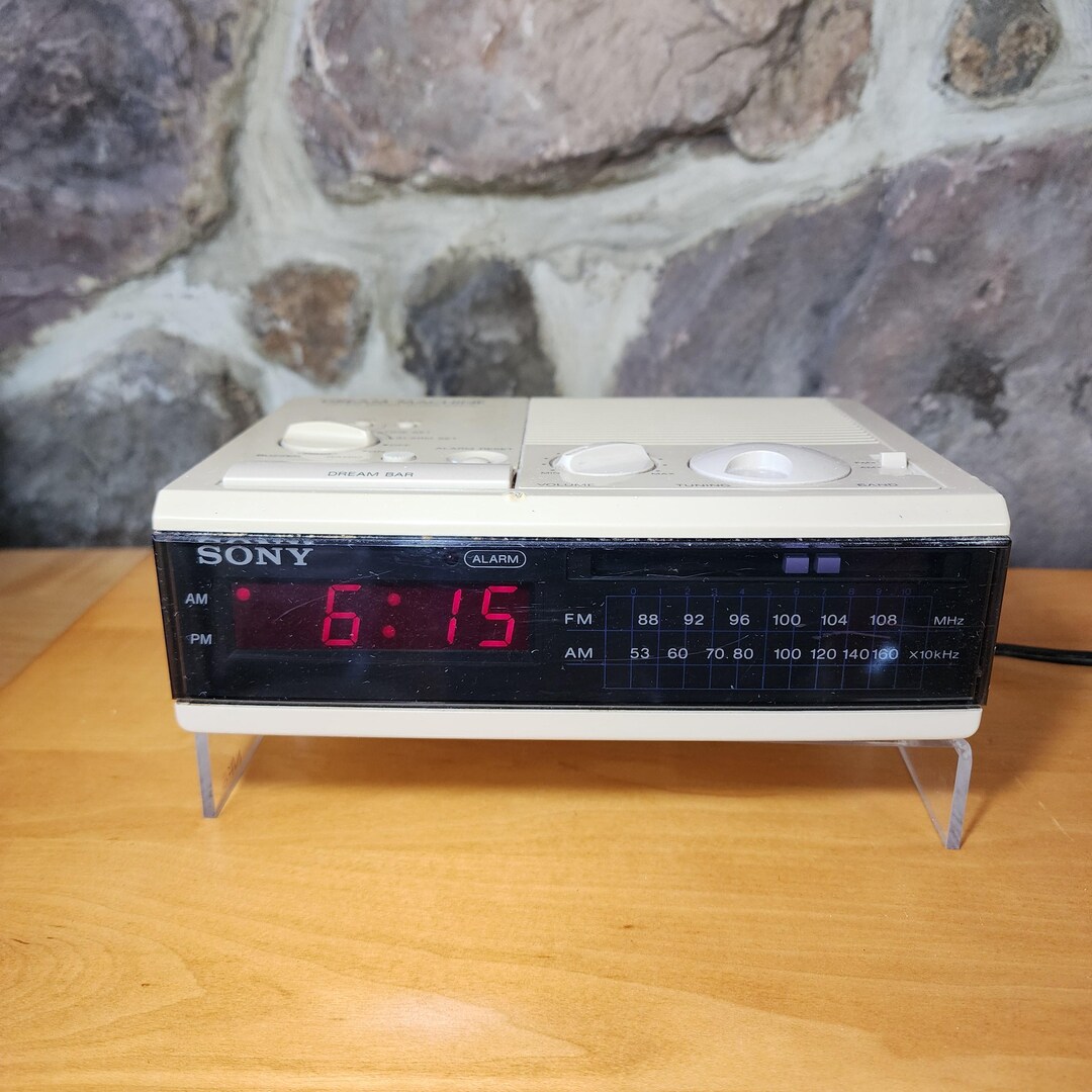 Vintage Sony Dream Machine Clock Radio, Beige Plastic With Faux Wood ...