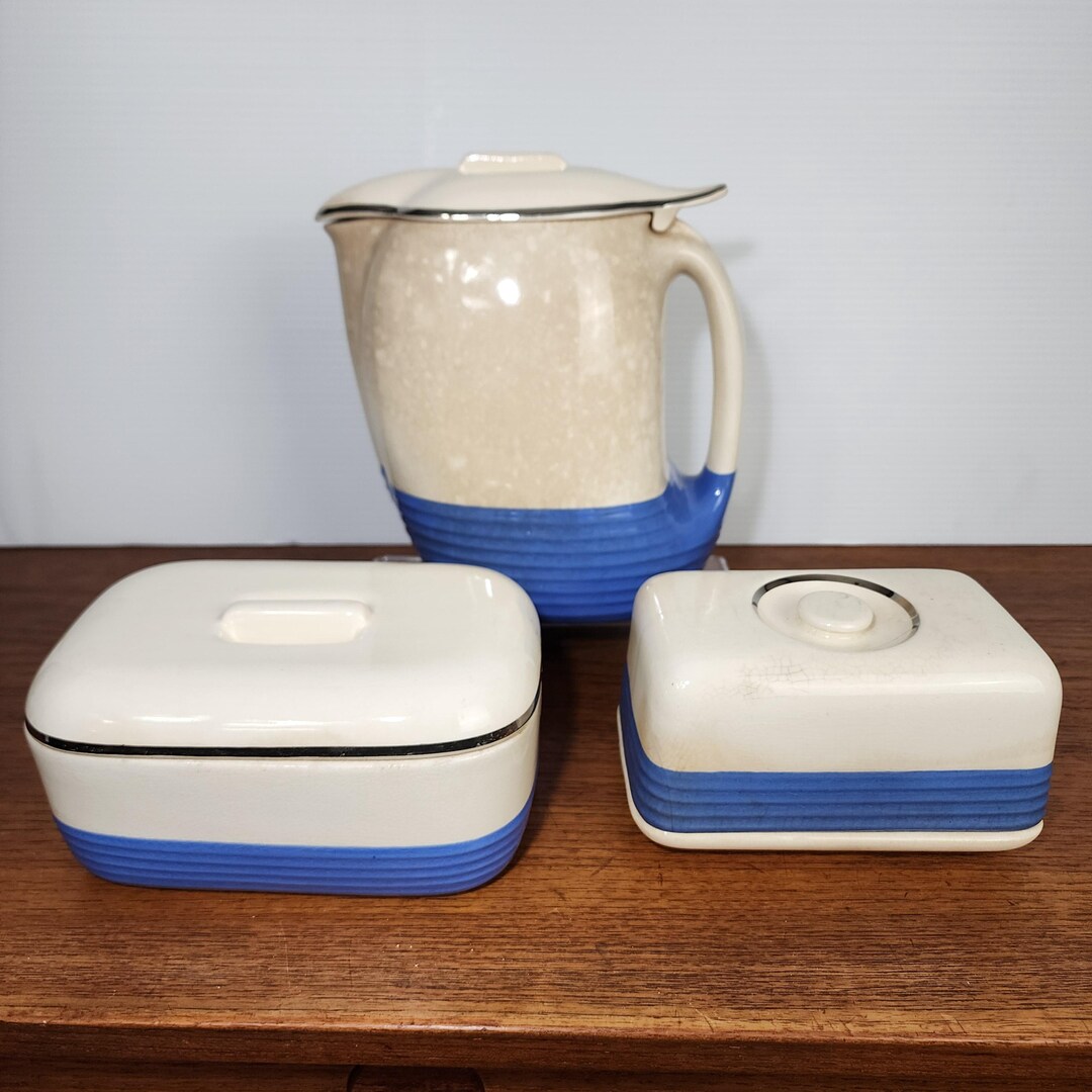 RARE Vintage Universal Cambridge Pottery Jug, Refrigerator/fridgie Dish ...