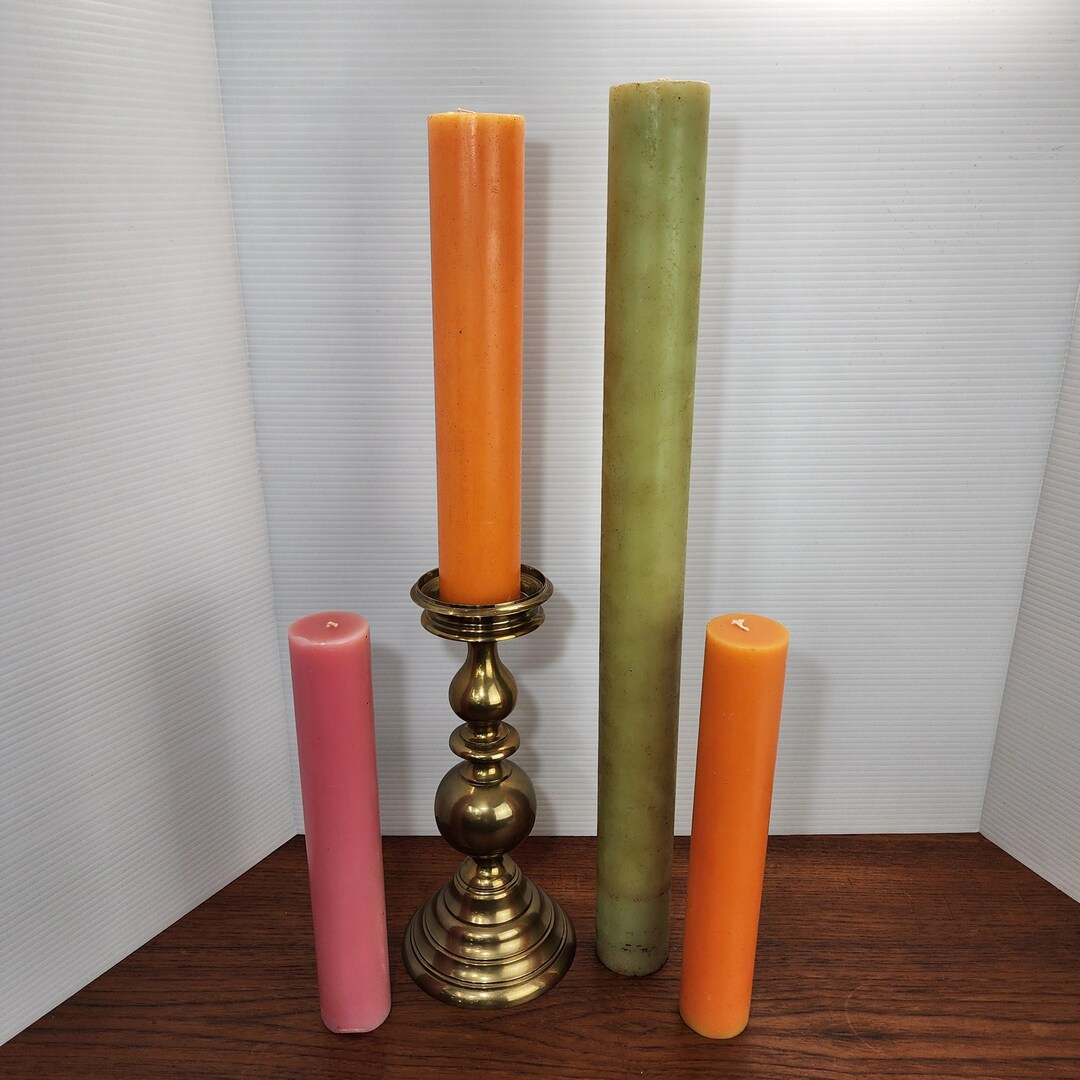 Vintage Extra Tall Pillar Candles 2" - 2 1/4" Wide by 12" and 24" Tall ...